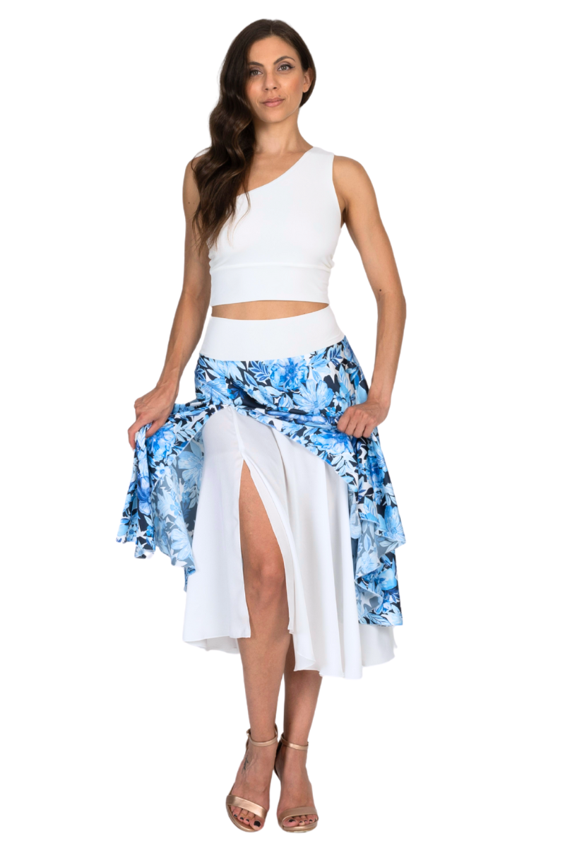 Botanic Breeze Two-layer Satin Dance Skirt | Flowing Skirts – conDiva